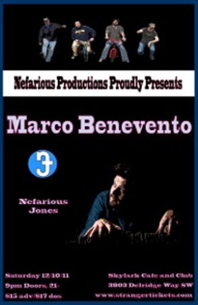 MARCO BENEVENTO w/ Nefarious Jones Tickets | Skylark Cafe | Seattle, WA ...